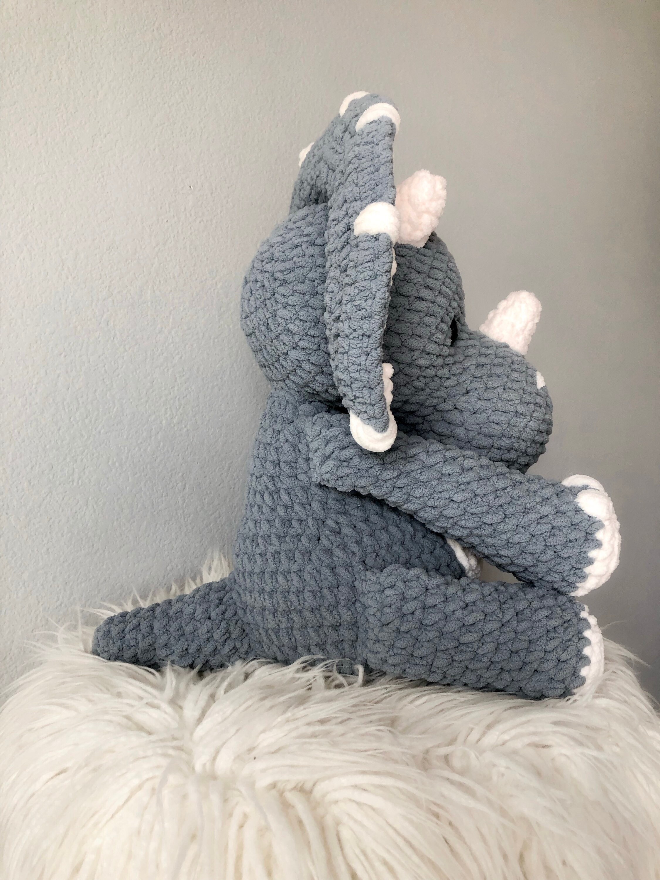 Extra Large Dinosaur Stuffie Dino Chubby Plush Triceratops - Etsy