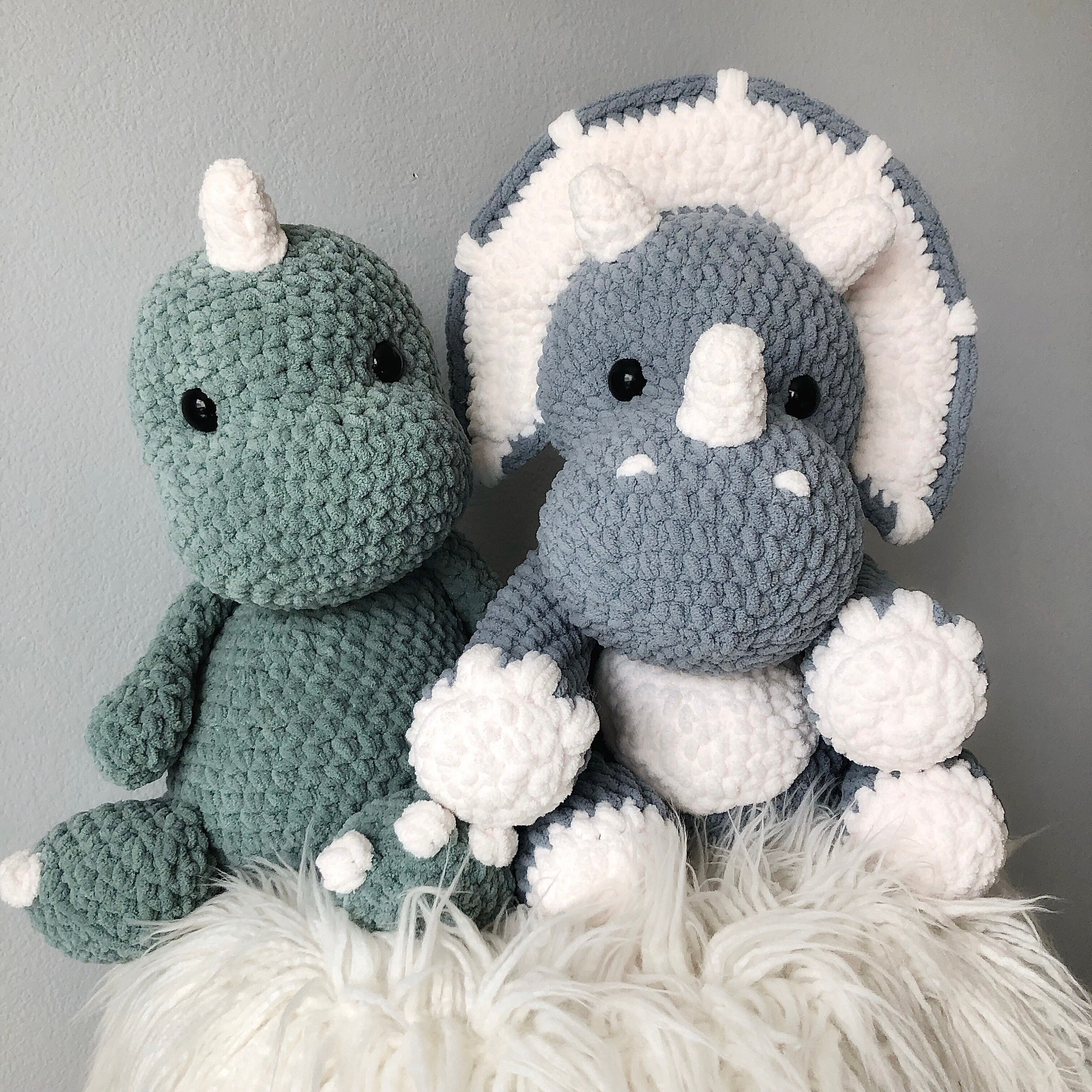 Extra Large Dinosaur Stuffie Dino Chubby Plush Triceratops - Etsy