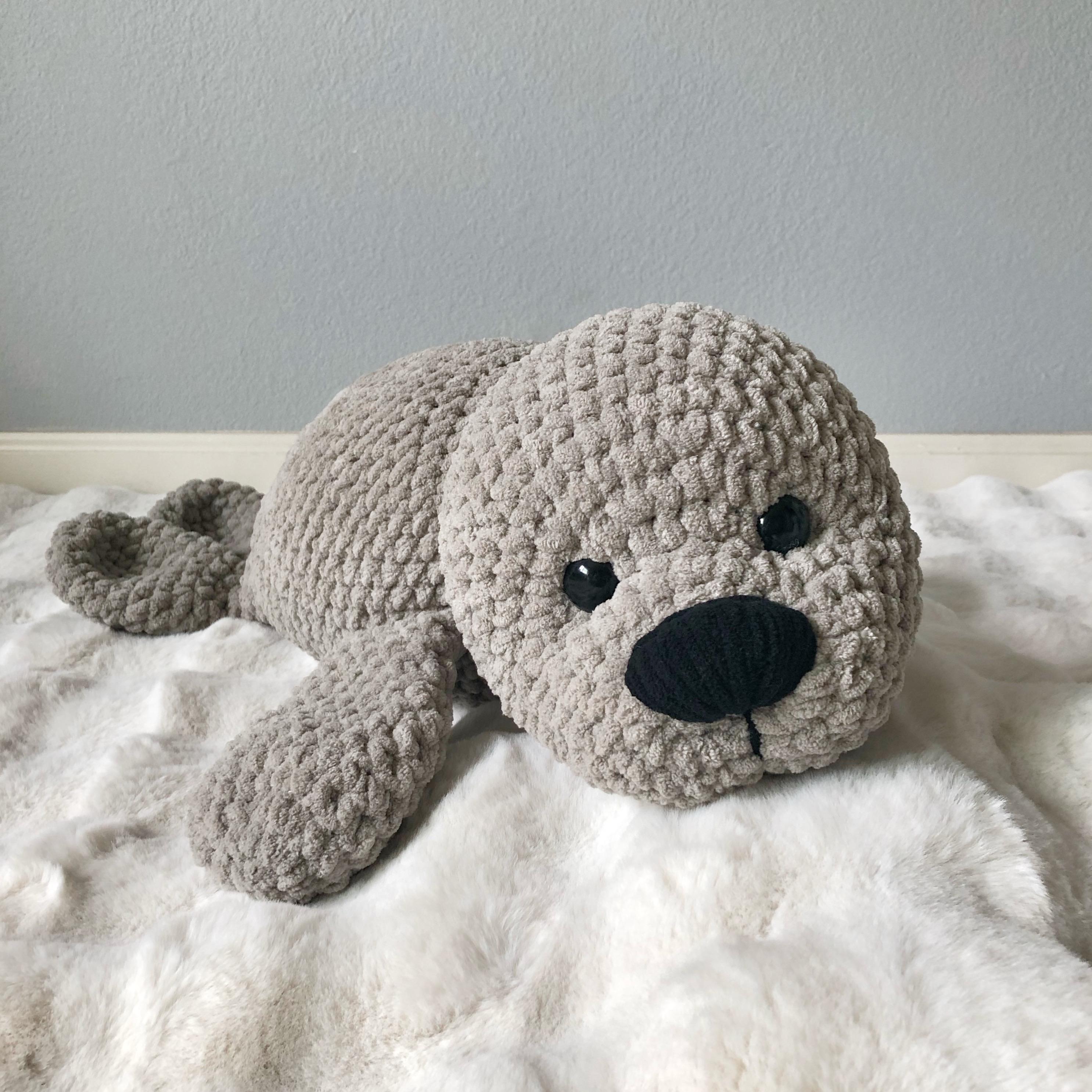 Extra Large Crochet Seal Plush: Gray Chubby Seal Stuffie - Etsy