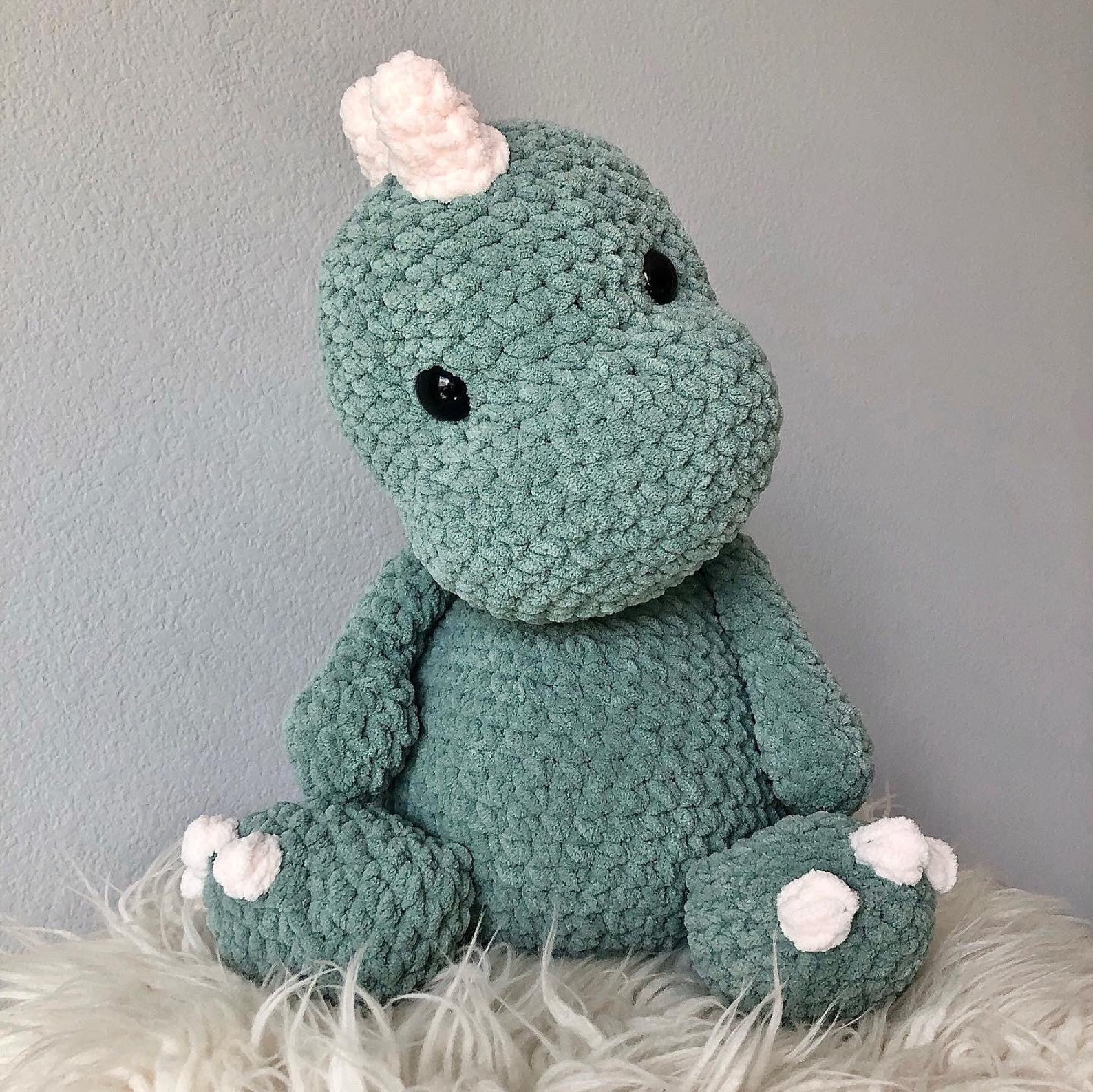 Extra Large Dinosaur Stuffie | Dino Chubby Plush | Crochet Dinosaur ...