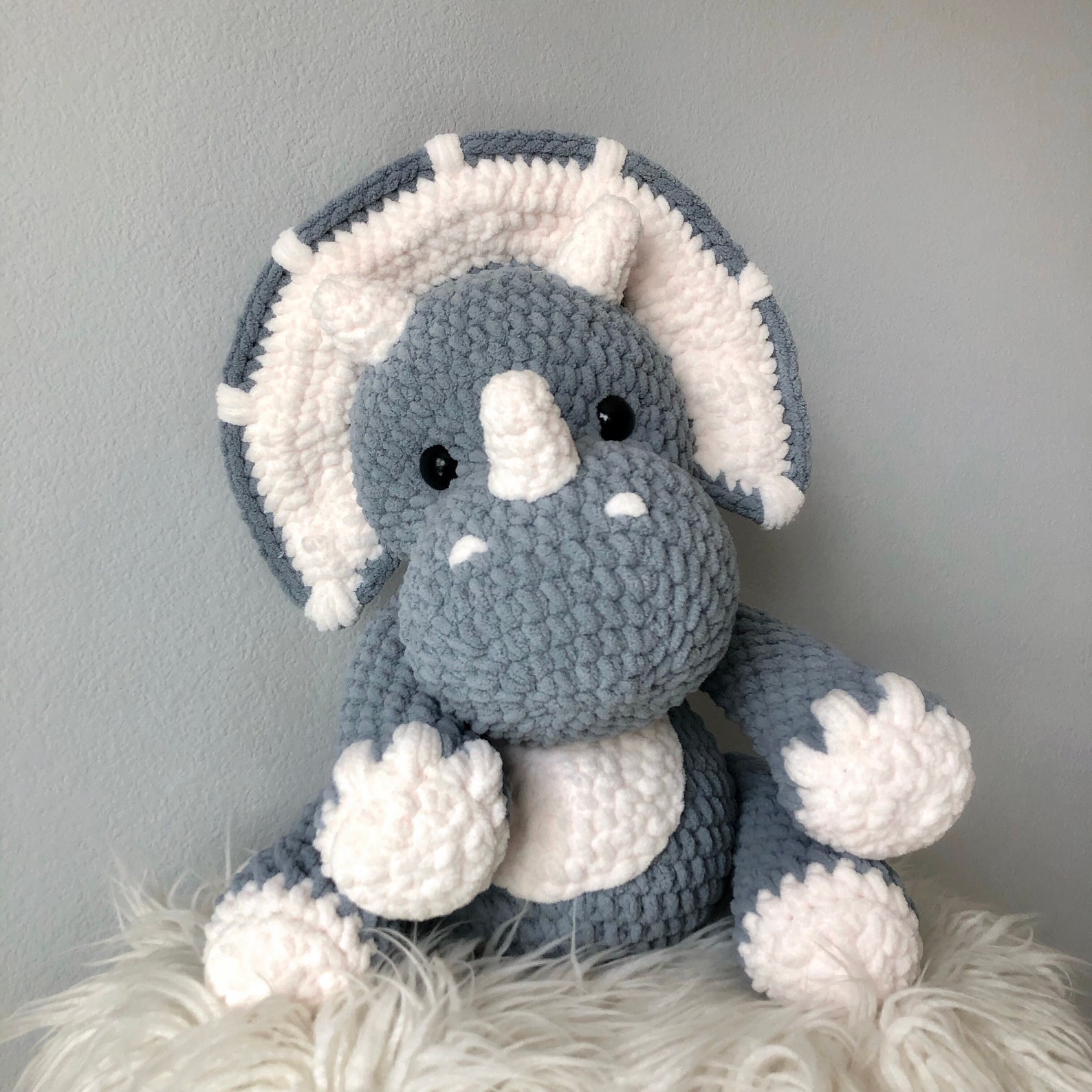 Extra Large Dinosaur Stuffie Dino Chubby Plush Triceratops - Etsy