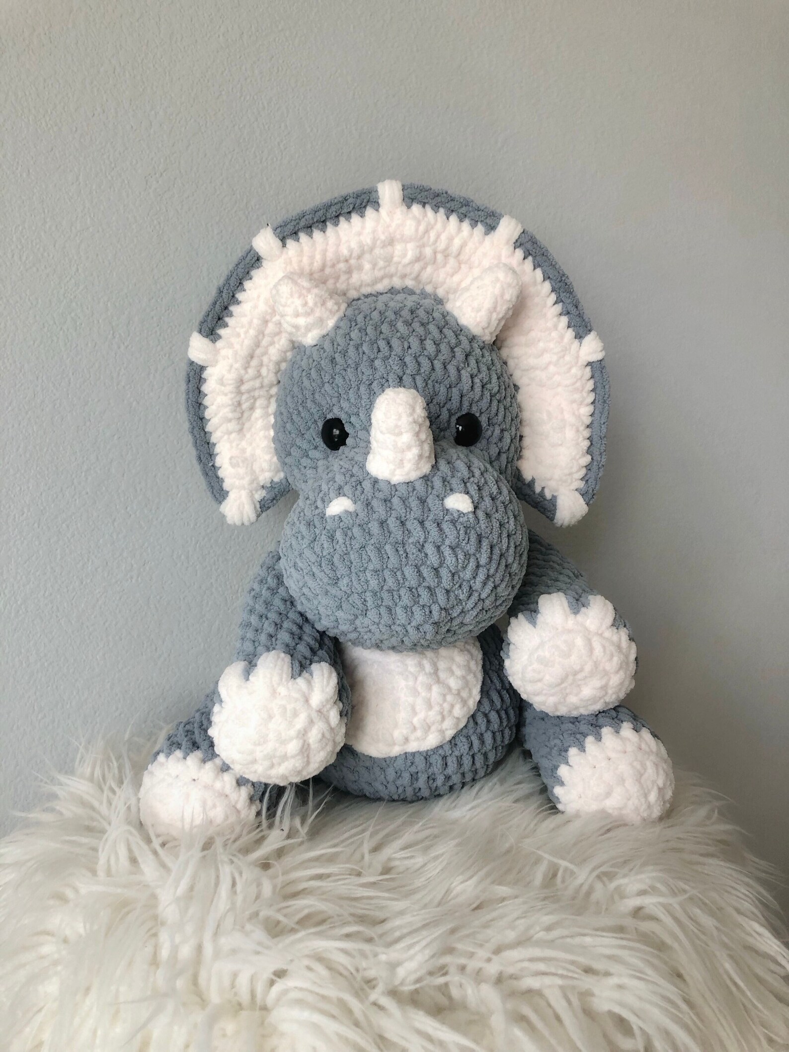 Extra Large Dinosaur Stuffie Dino Chubby Plush Triceratops - Etsy