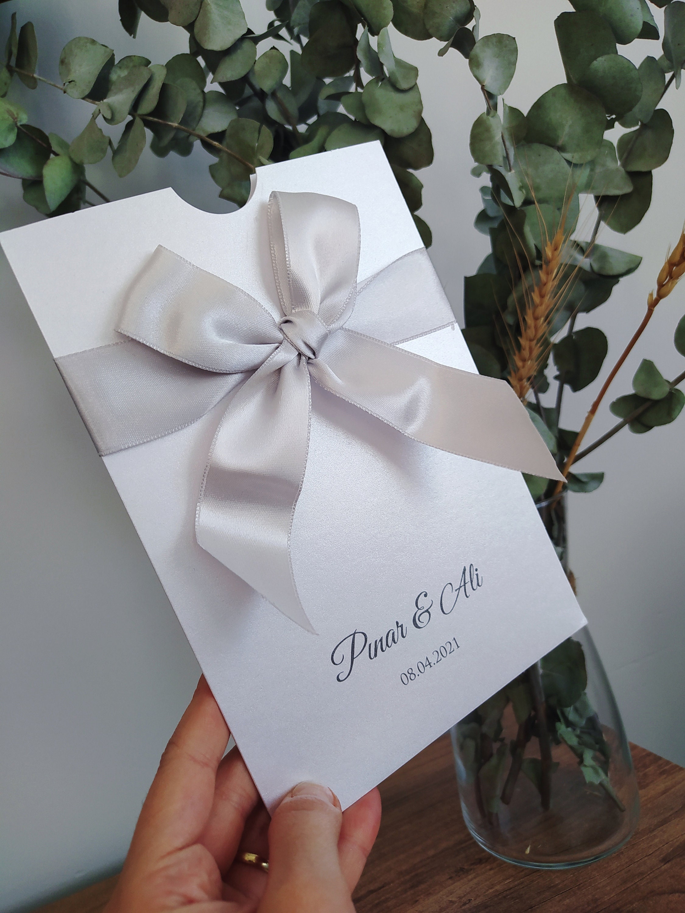 Bow Wedding Invitations: Personalized Save the Date Cards - Etsy