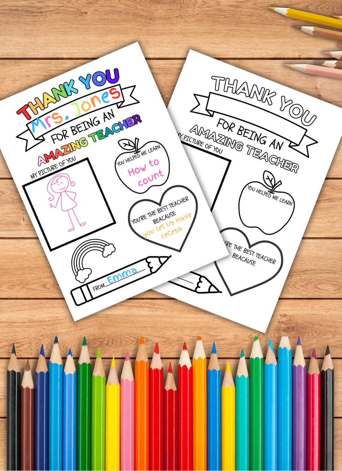 Teacher Appreciation Coloring Page, Thank You Teacher Giftsteacher ...