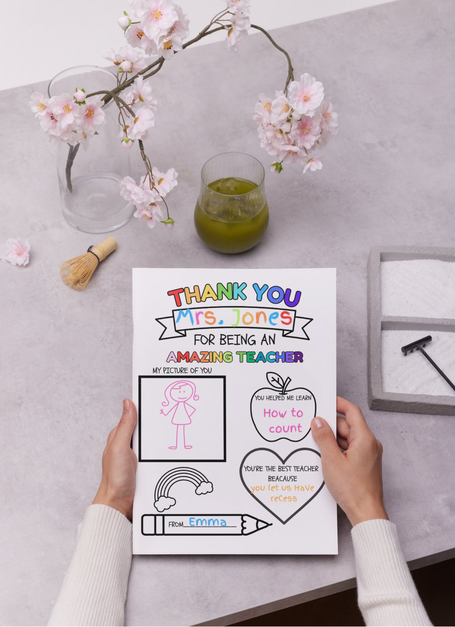 Teacher Appreciation Coloring Page, Thank You Teacher Giftsteacher ...