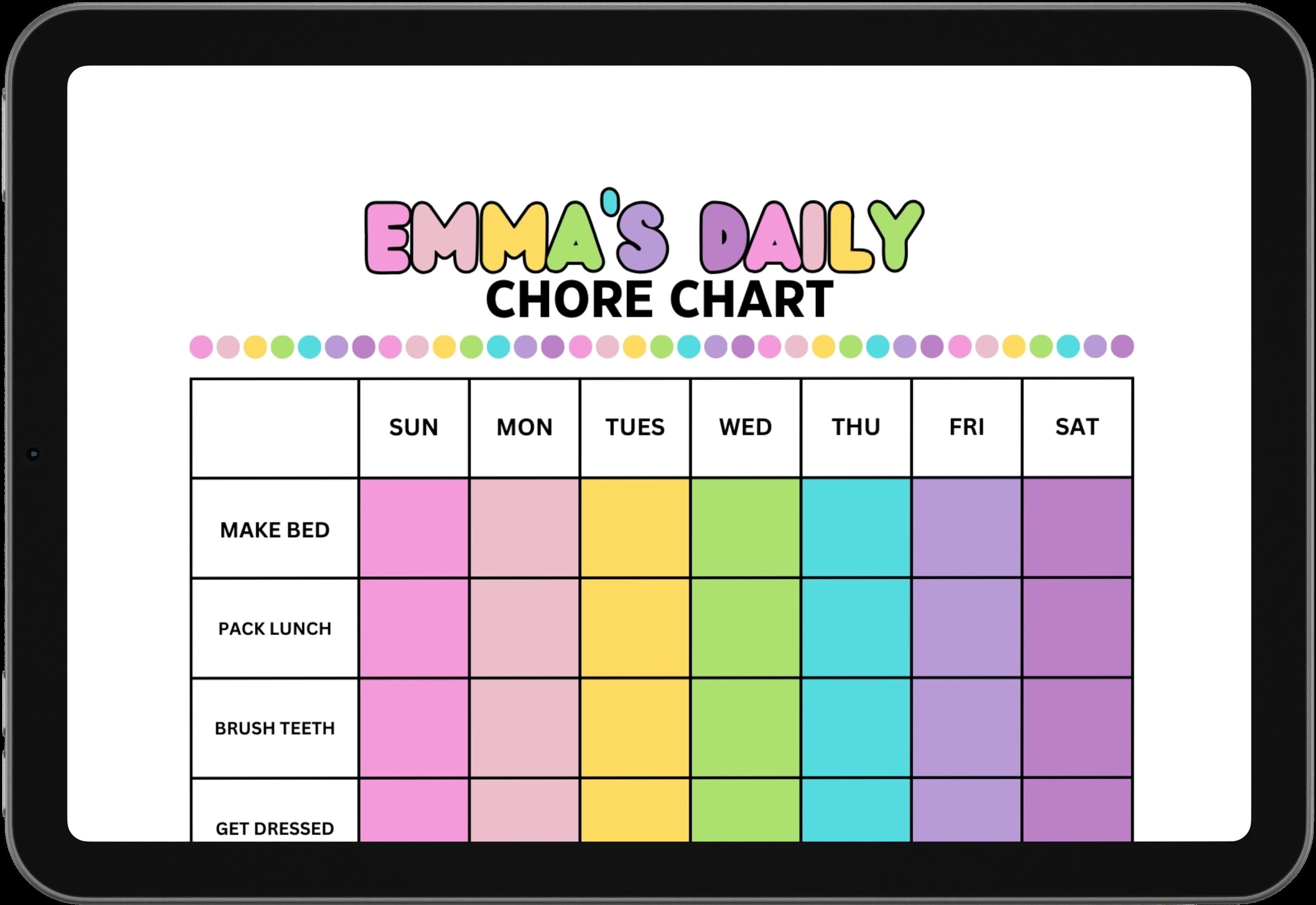 Editable/ Customizable Kids’ Reward and Chore Chart | Printable Kids ...