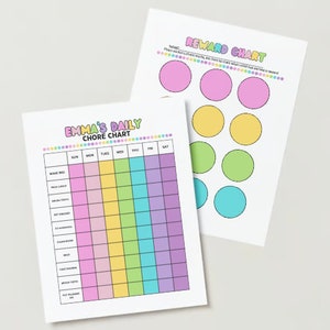 Editable/ Customizable Kids’ Reward and Chore Chart | Printable Kids ...