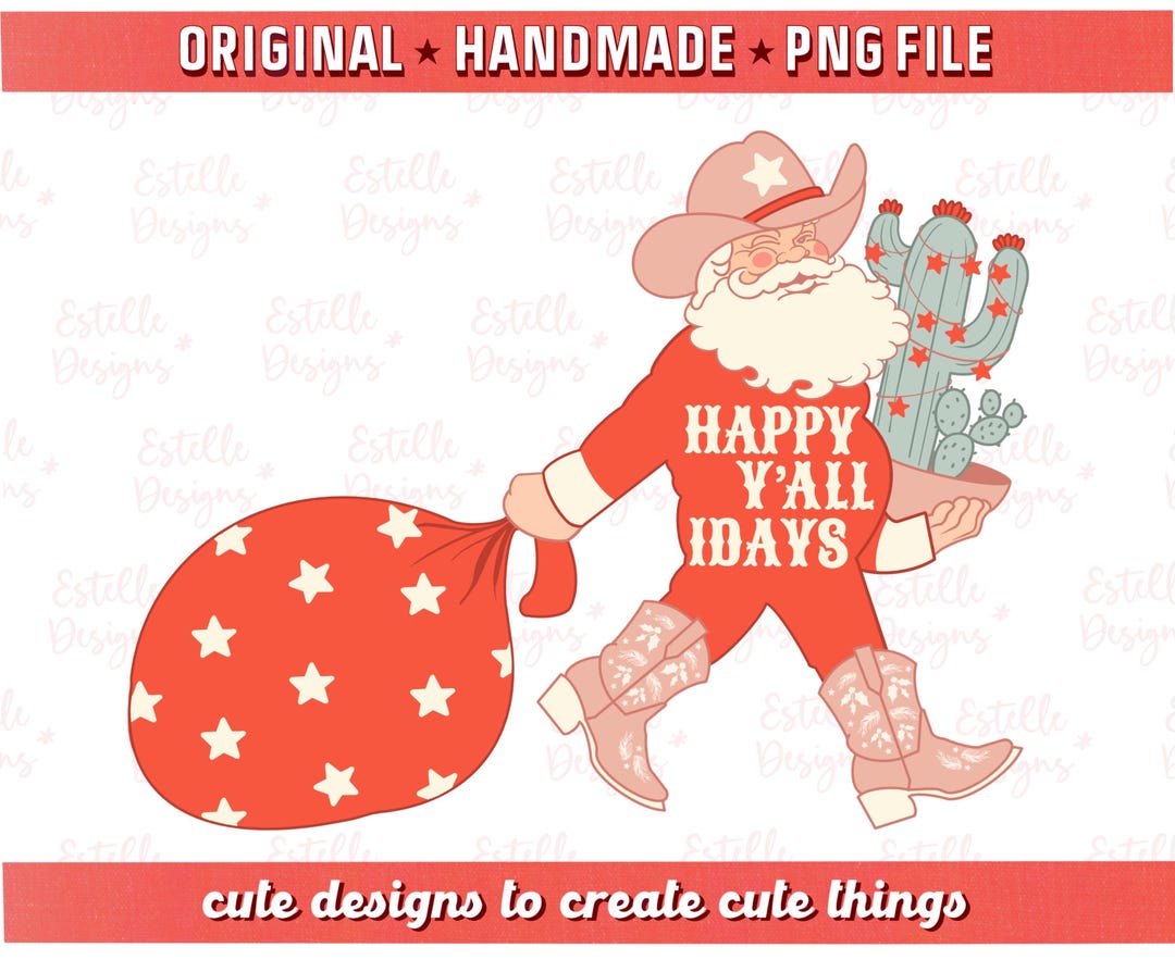 Retro Santa PNG, Cowboy Santa Png, Western Christmas Png, Western Santa ...
