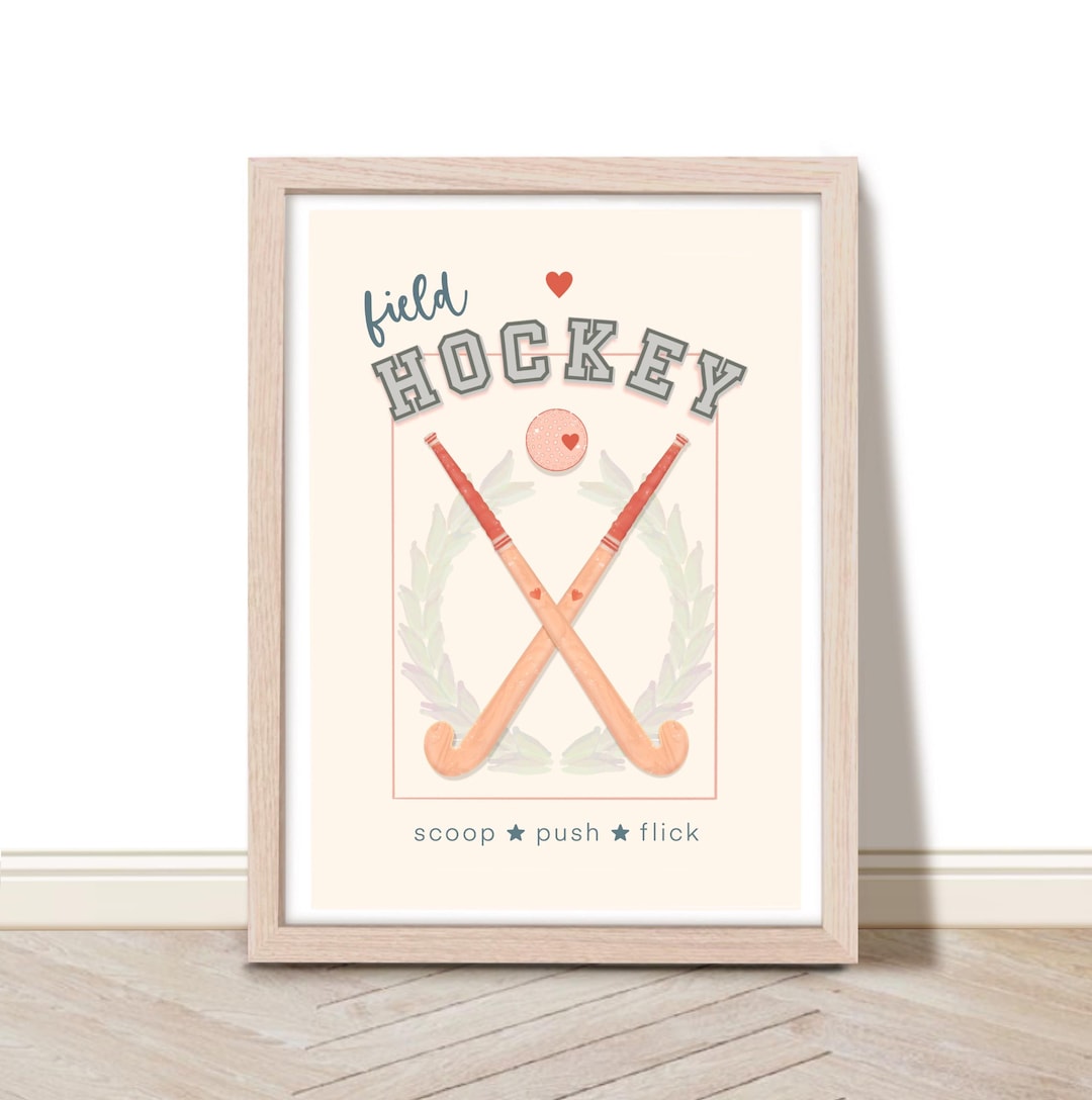 Pink Field Hockey Art Print: Preppy Sports Decor (digital Download) - Etsy