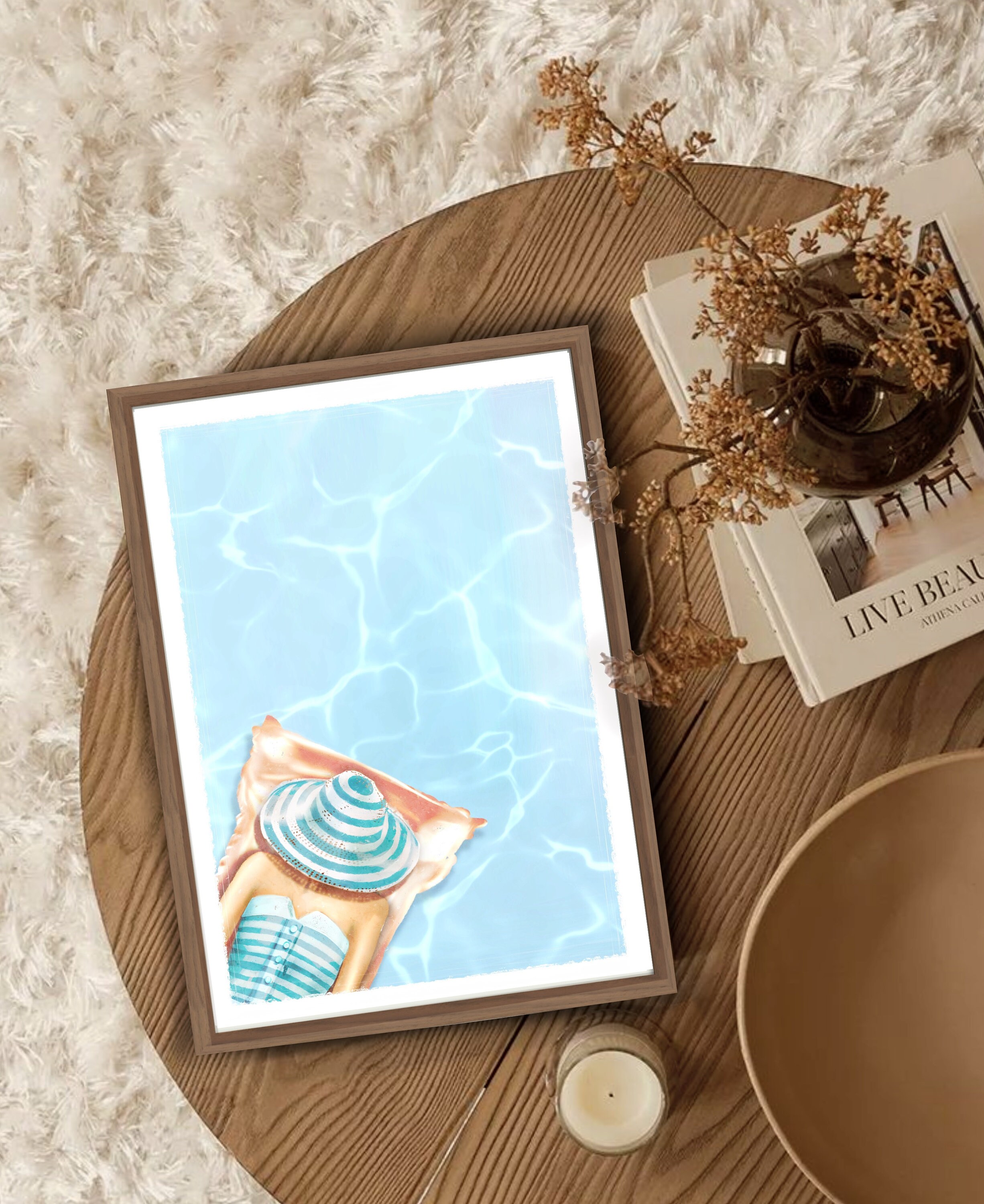 Vintage Swimming Pool Wall Art, Summer Coastal Art Print, Pool House ...