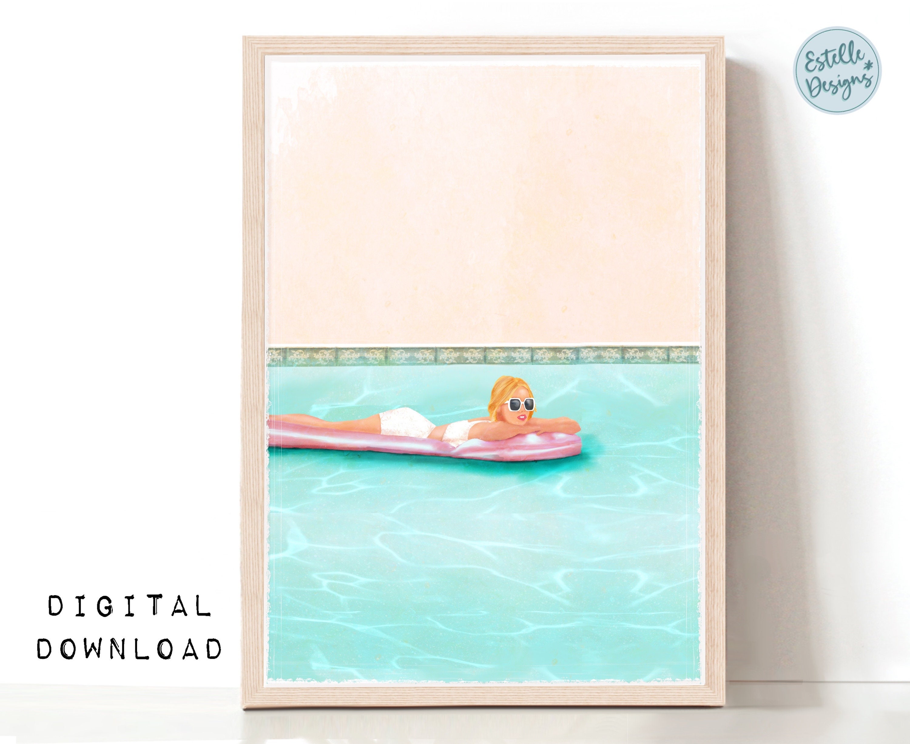 Vintage Pool Wall Art Retro Swimming Pool Art Print Summer - Etsy