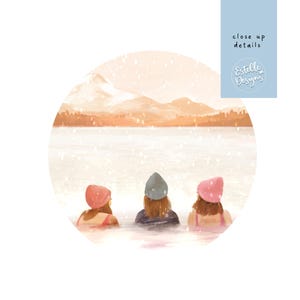 Cold Water Swimmers Art Print, Retro Winter Swim Lake Art, Mountain ...