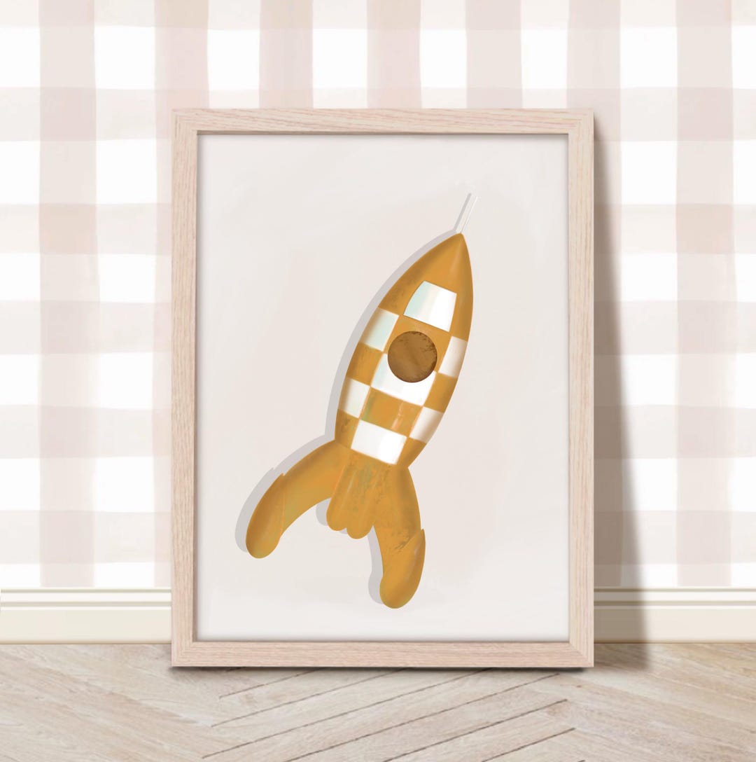 Retro Rocket Art Print: Vintage Outer Space Decor (digital Download) - Etsy