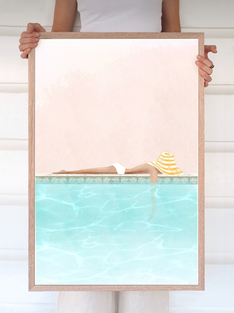 Vintage Swimming Pool Print Summer Tropical Home Decor Retro - Etsy