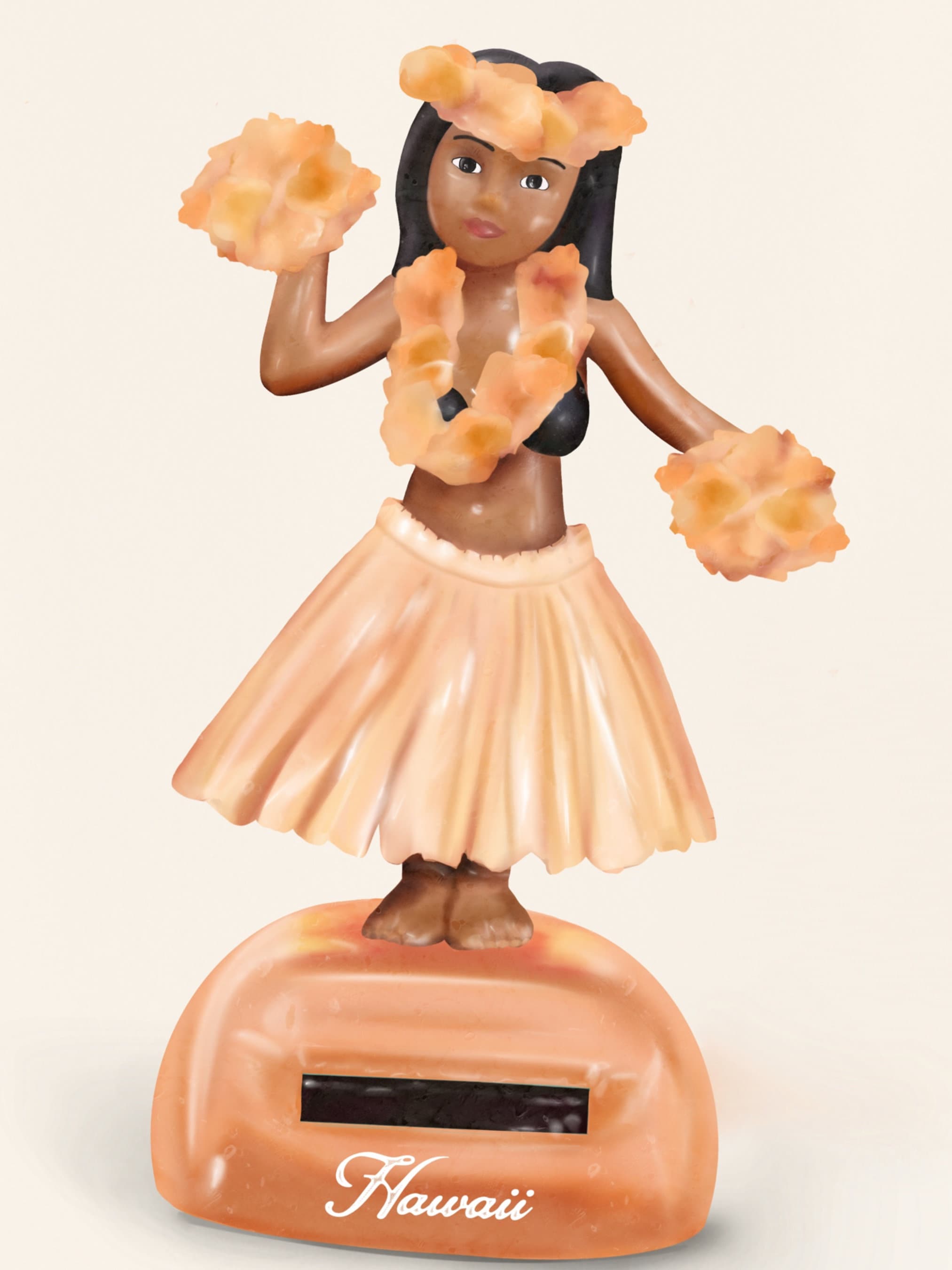 Hawaiian Women Art Print Hula Girl Printable Pastel Peach - Etsy