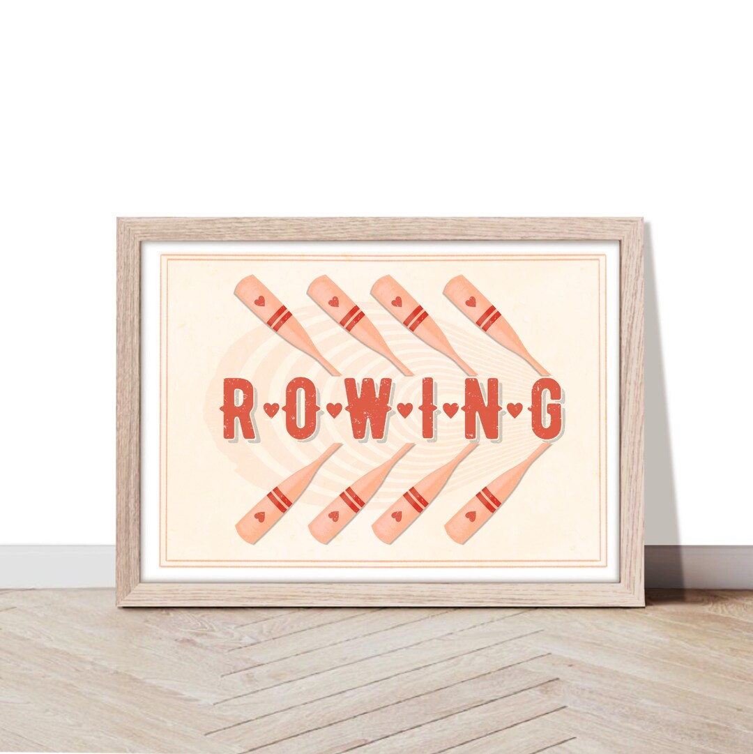 Retro Rowing Art Print: Vintage Sports Poster (digital Download) - Etsy