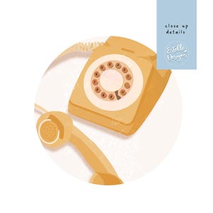 Retro Rotary Phone Poster, Vintage Wall Decor, Retro Phone Art Print ...