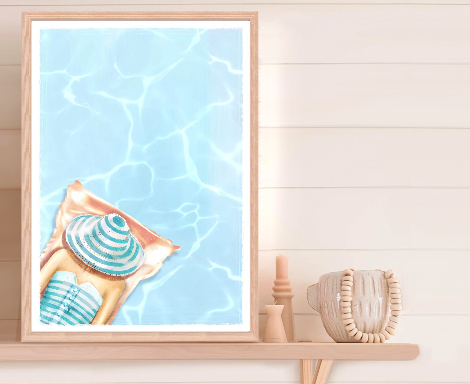 Vintage Swimming Pool Wall Art, Summer Coastal Art Print, Pool House ...