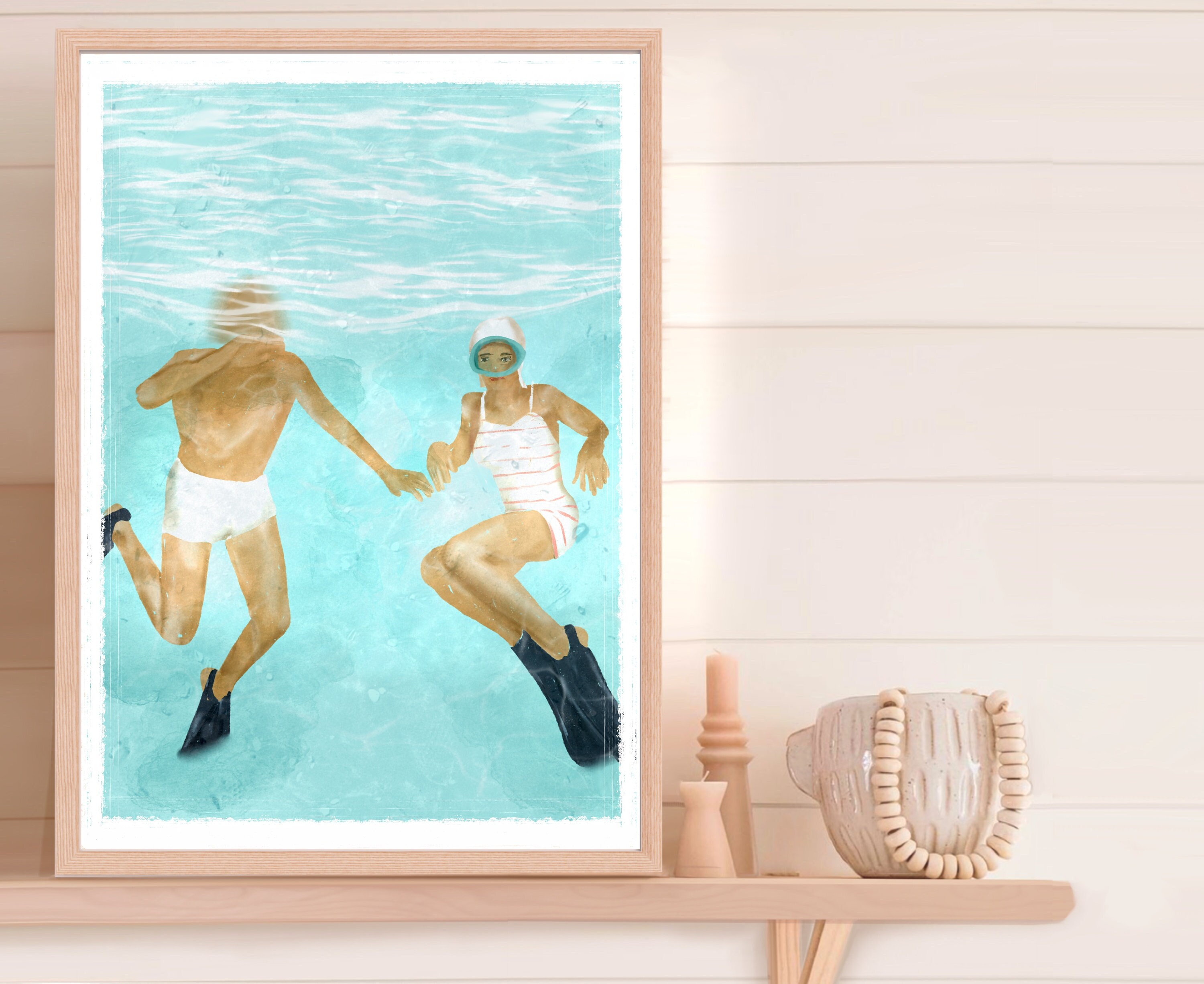 Retro Pool Art Underwater Swimming Pool Printable Vintage - Etsy UK