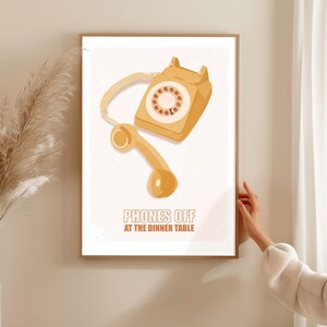 Retro Rotary Phone Poster, Vintage Wall Decor, Retro Phone Art Print ...