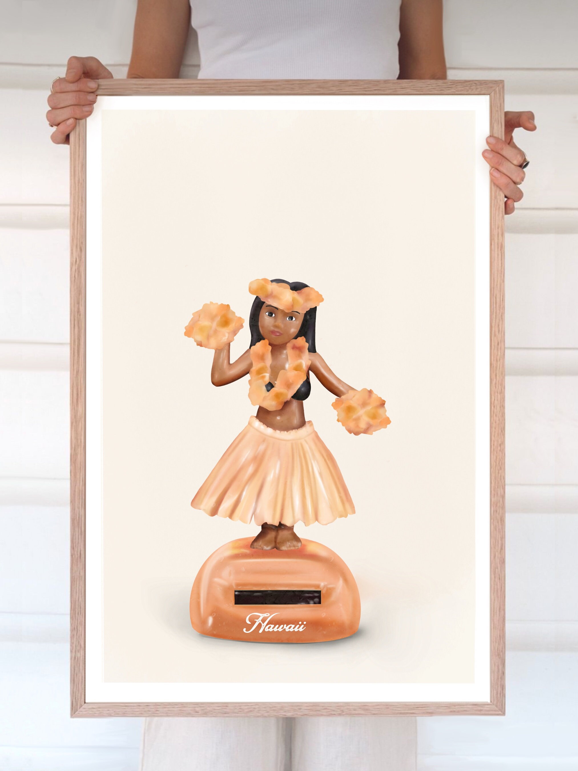 Hawaiian Women Art Print Hula Girl Printable Pastel Peach - Etsy