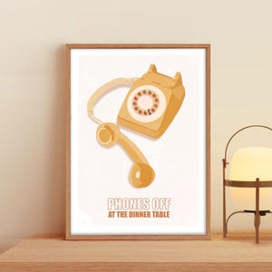 Retro Rotary Phone Poster, Vintage Wall Decor, Retro Phone Art Print ...