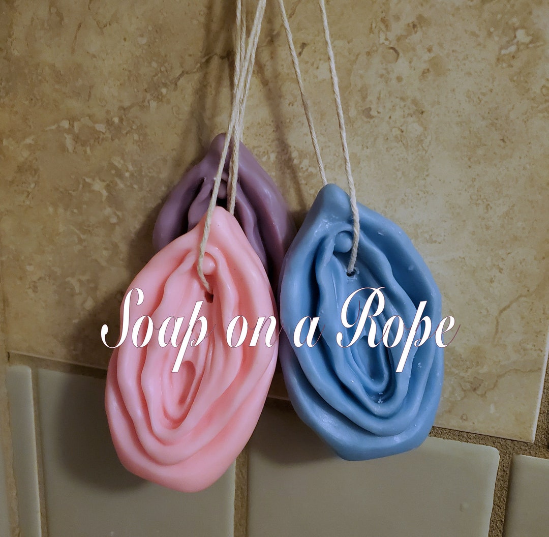 Vagina Shaped Soap on a Rope, Gag Gift Yoni Sosp, Novelty Shape Soap ...