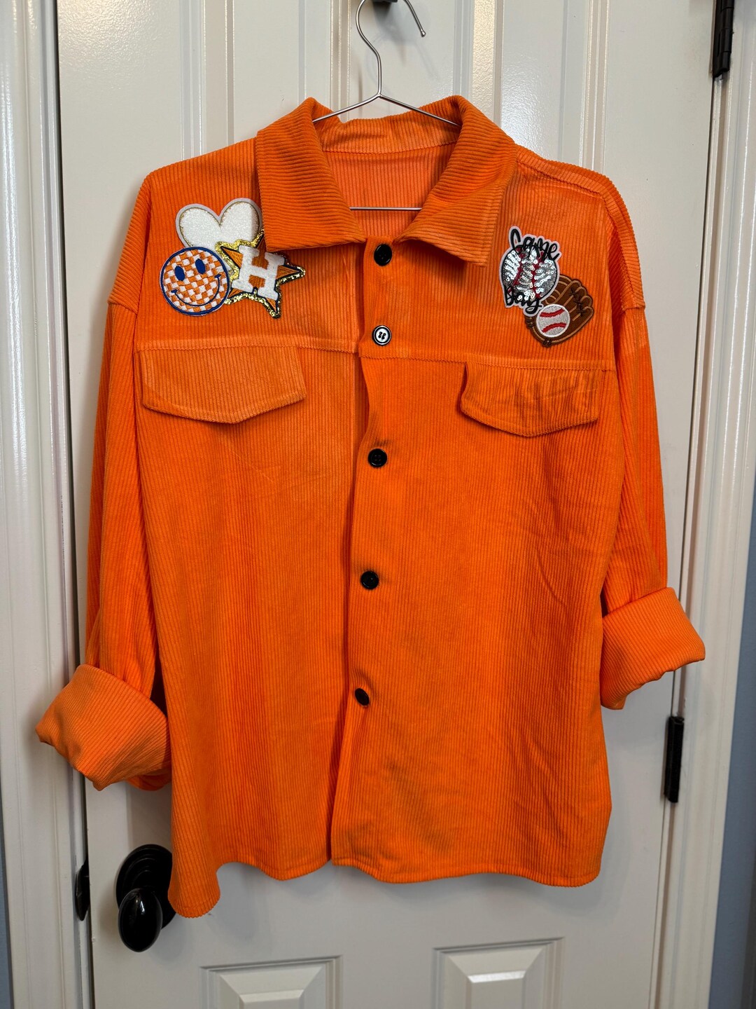 Corduroy Button up - Astros Theme . - Etsy