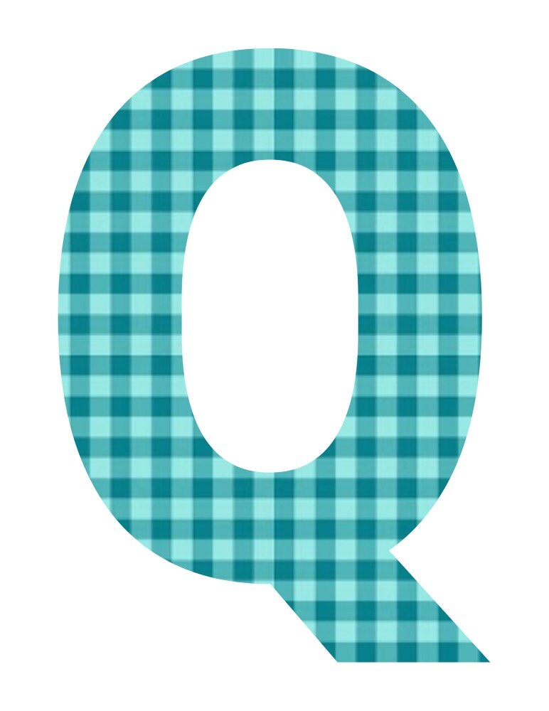 Printable Bulletin Board Teal Gingham Letters & Numbers, Printable ...