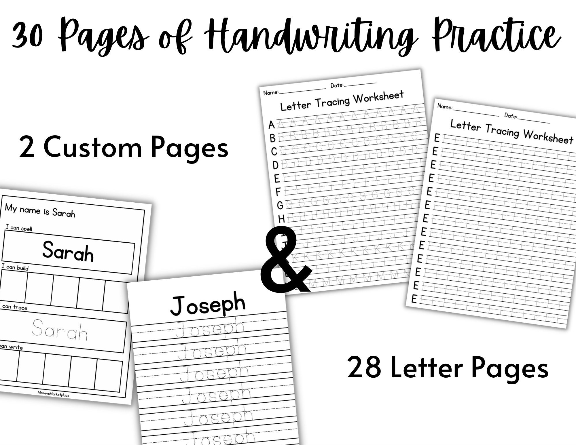 Custom Handwriting Bundle | Personalized Name Handwriting Book ...
