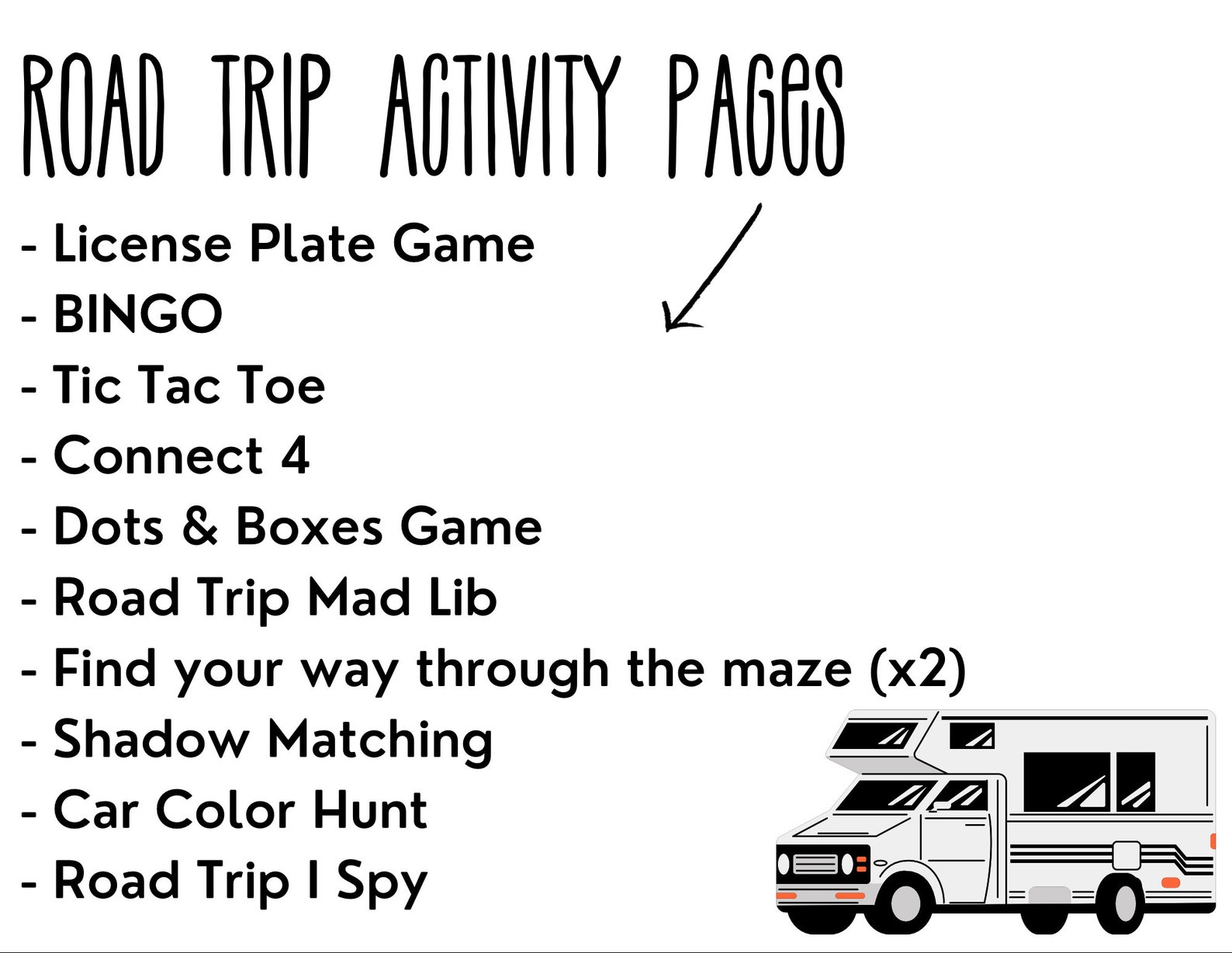 Road Trip Games I Road Trip Printable I Vacation Games I Road - Etsy