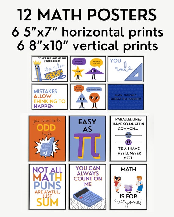 Math Classroom Posters Math Puns Digital Prints Wall Art - Etsy