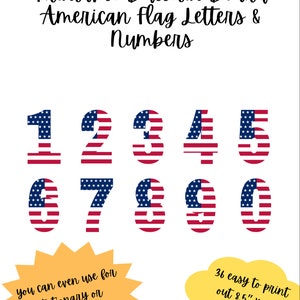 Printable Bulletin Board American Flag Letters & Numbers, Printable ...