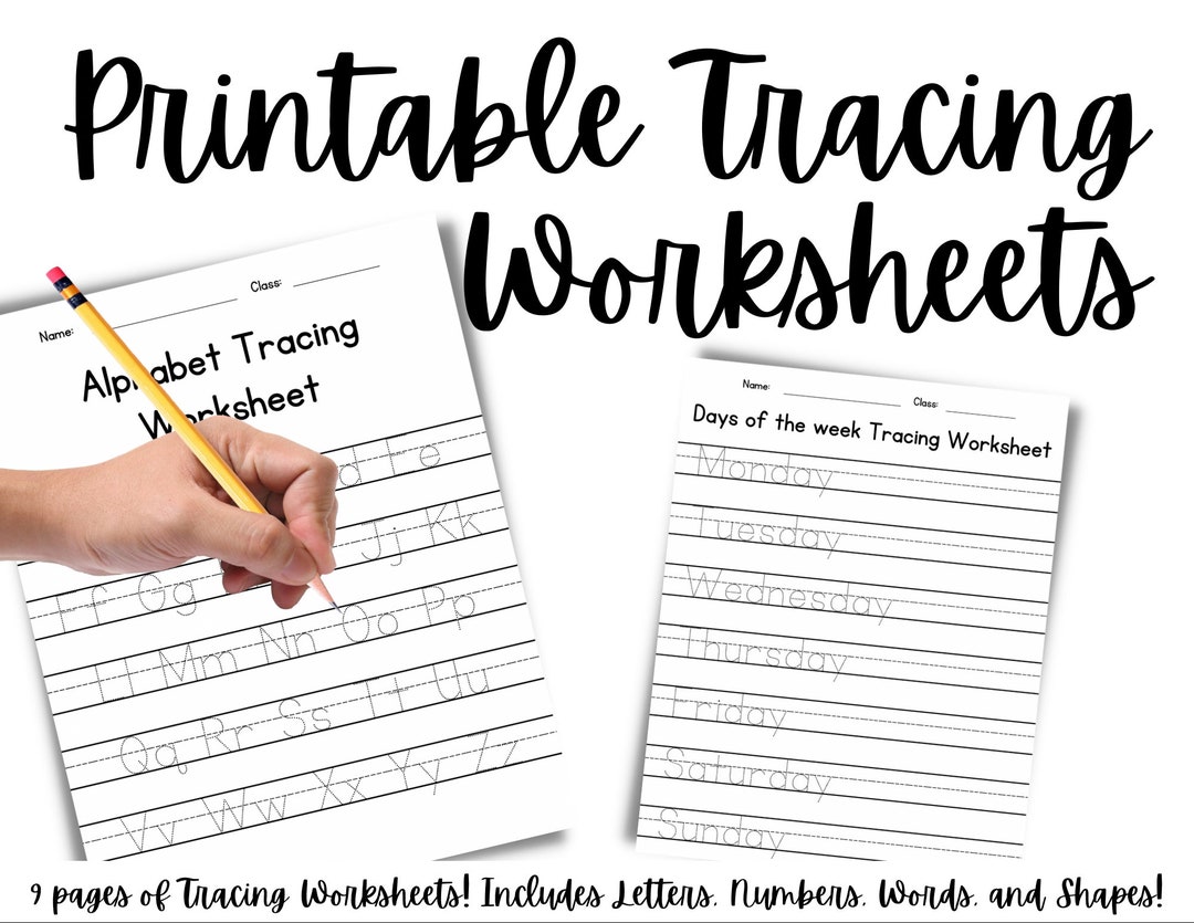 Printable Tracing Worksheets, Trace the Alphabet, Letters, Numbers ...