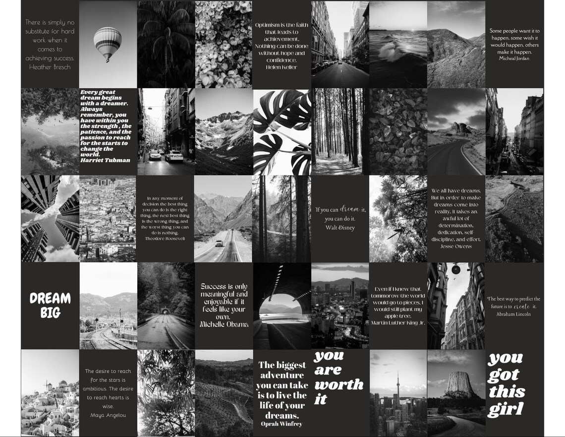 Collage Wall Kit I Photo Collage I Quote Collage Kit I Dorm Decor I ...