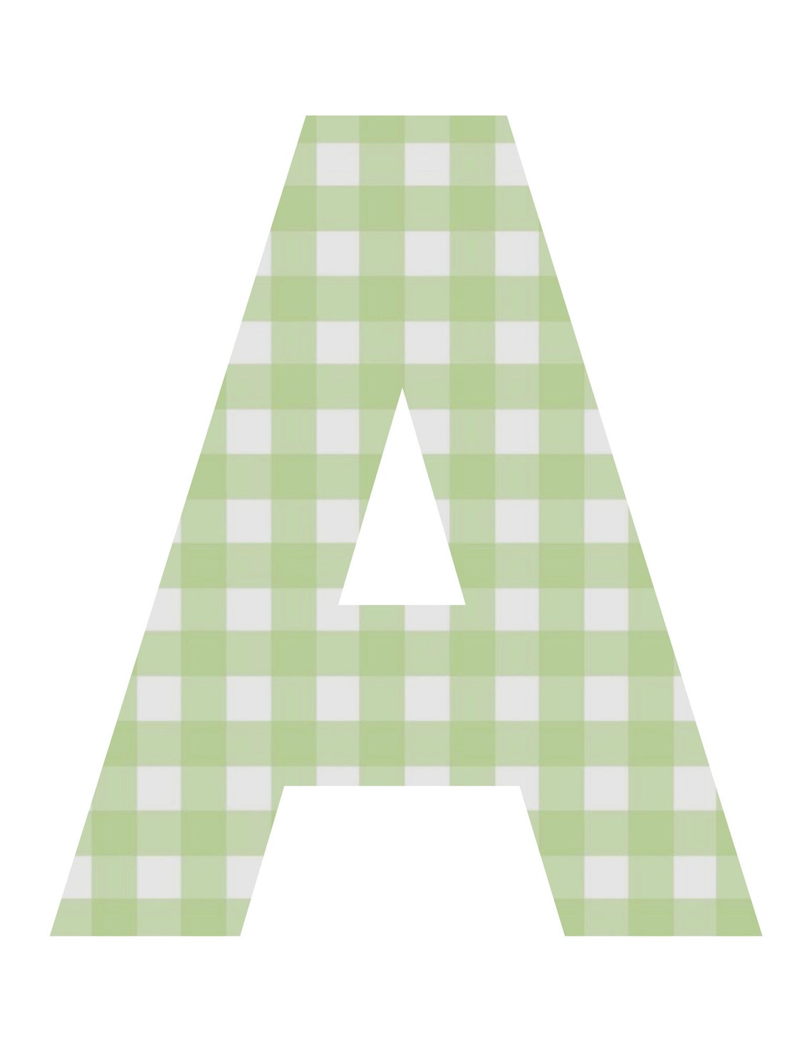 Printable Bulletin Board Green Gingham Letters & Numbers, Printable ...