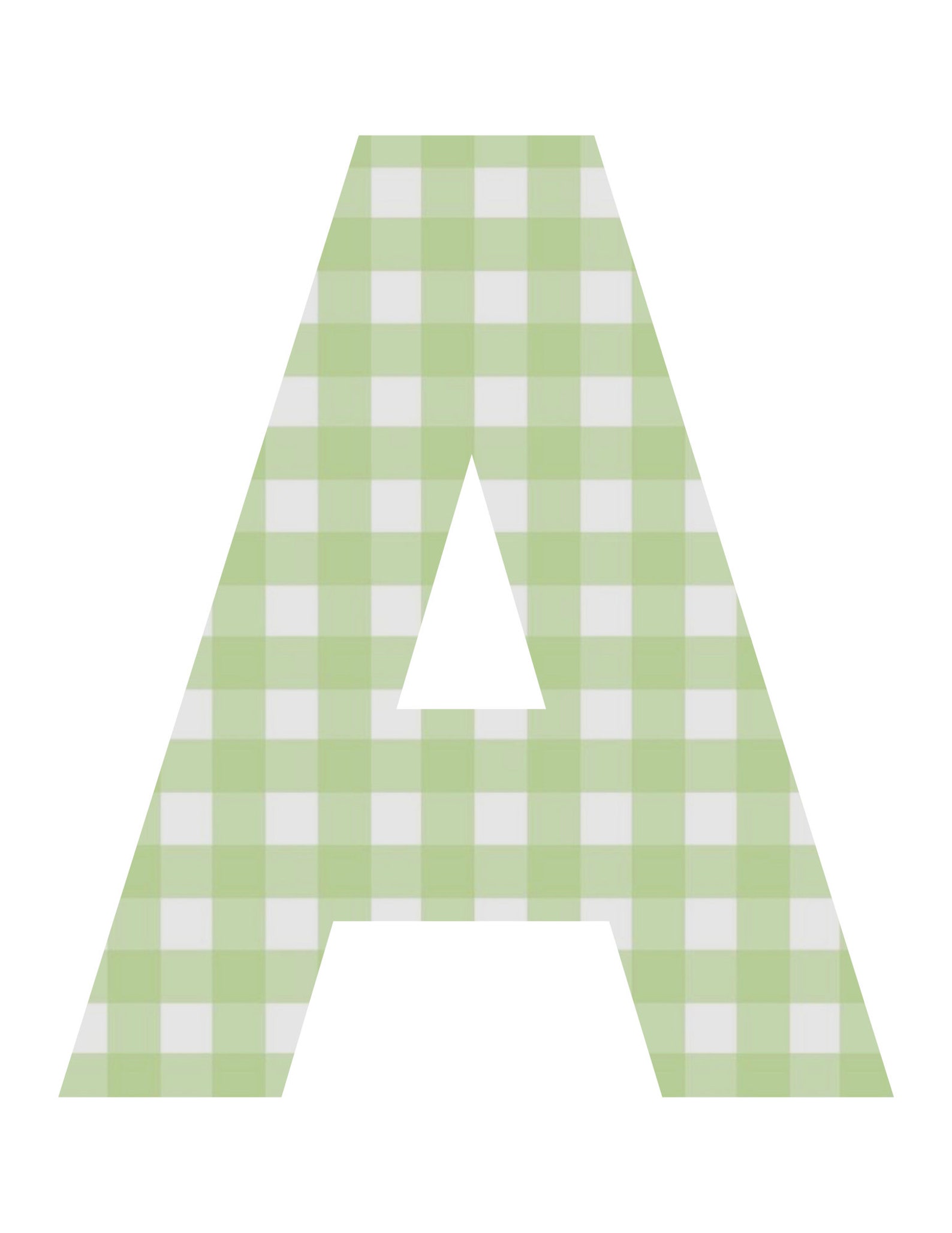 Printable Bulletin Board Green Gingham Letters & Numbers, Printable ...