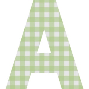 Printable Bulletin Board Green Gingham Letters & Numbers, Printable ...