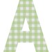 Printable Bulletin Board Green Gingham Letters & Numbers, Printable ...