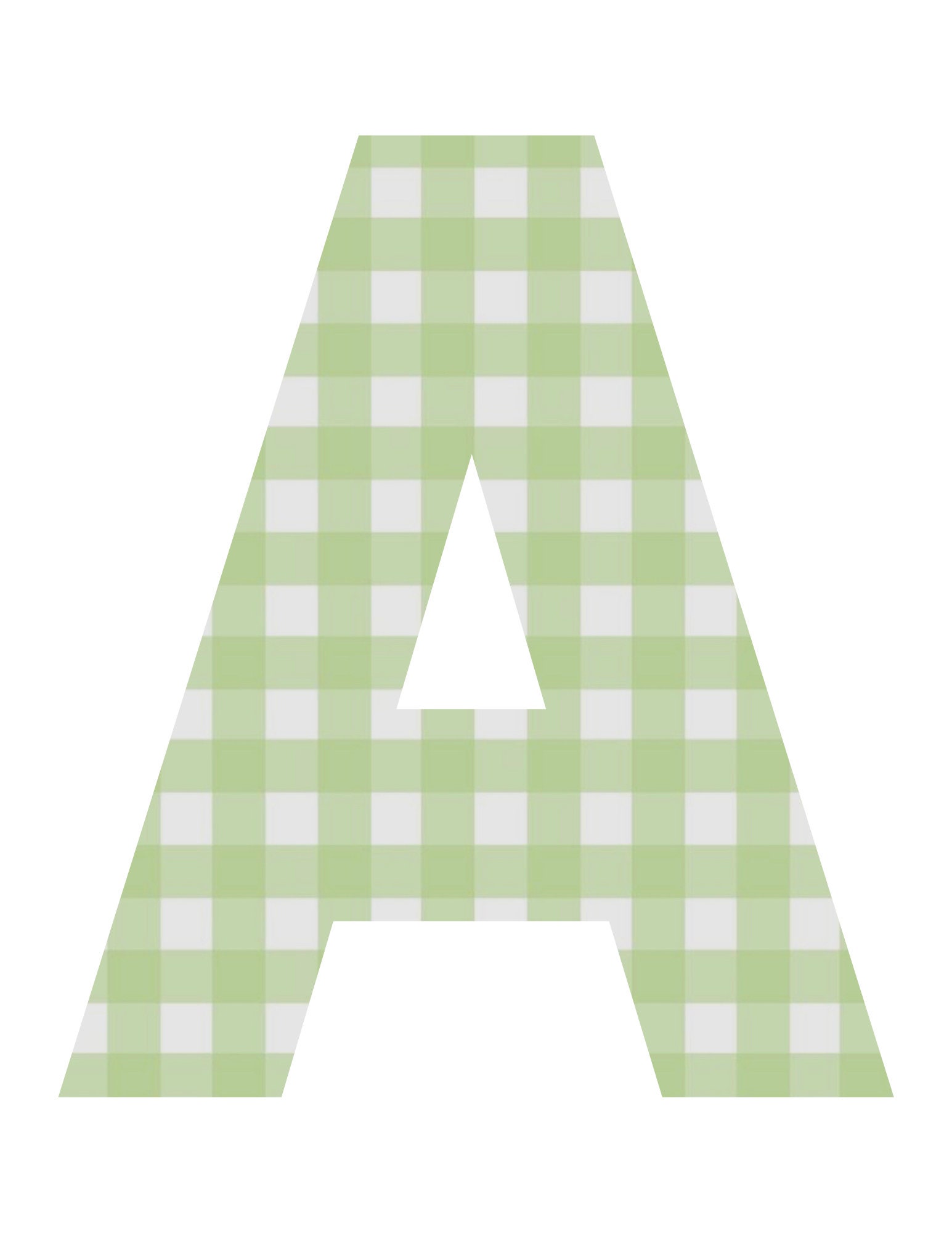 Printable Bulletin Board Green Gingham Letters & Numbers, Printable ...