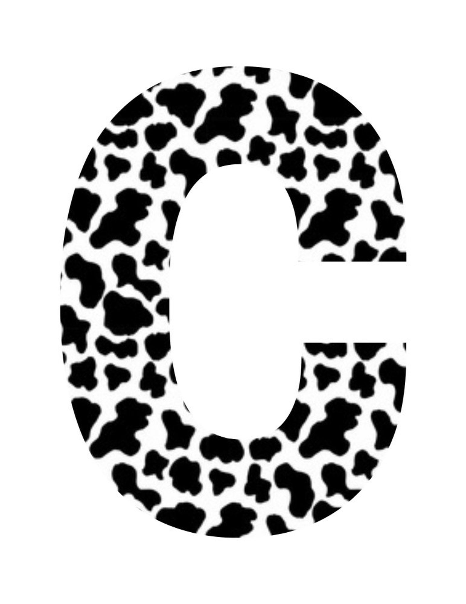 Printable Bulletin Board Cow Print Letters & Numbers, Printable Letters ...