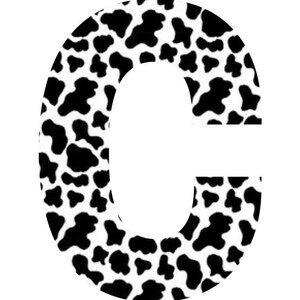 Printable Bulletin Board Cow Print Letters & Numbers, Printable Letters ...