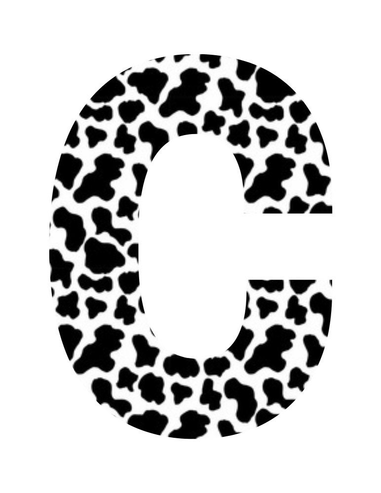 Printable Bulletin Board Cow Print Letters & Numbers, Printable Letters ...