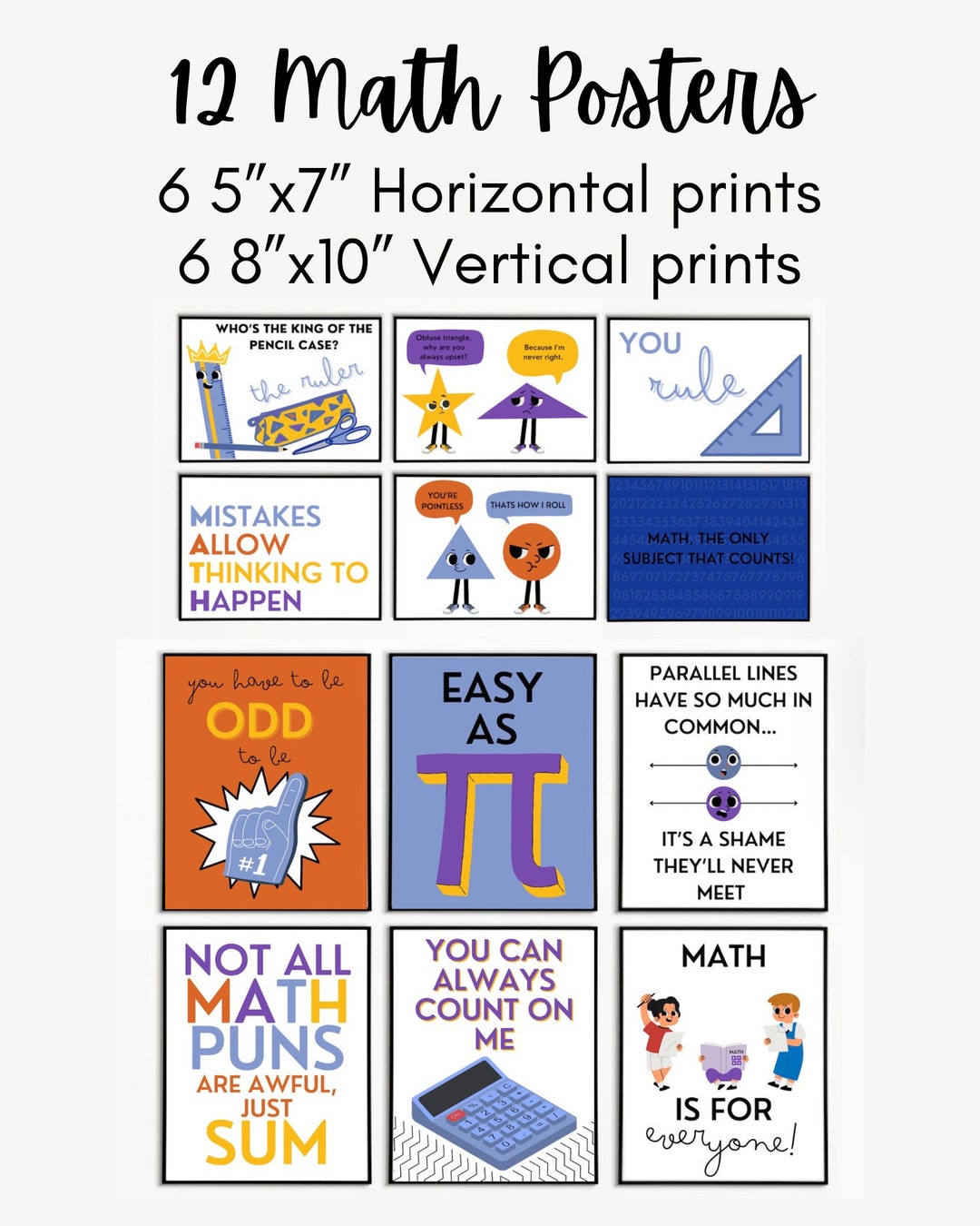 Math Classroom Posters, Math Puns, Digital Prints, Wall Art, Classroom ...