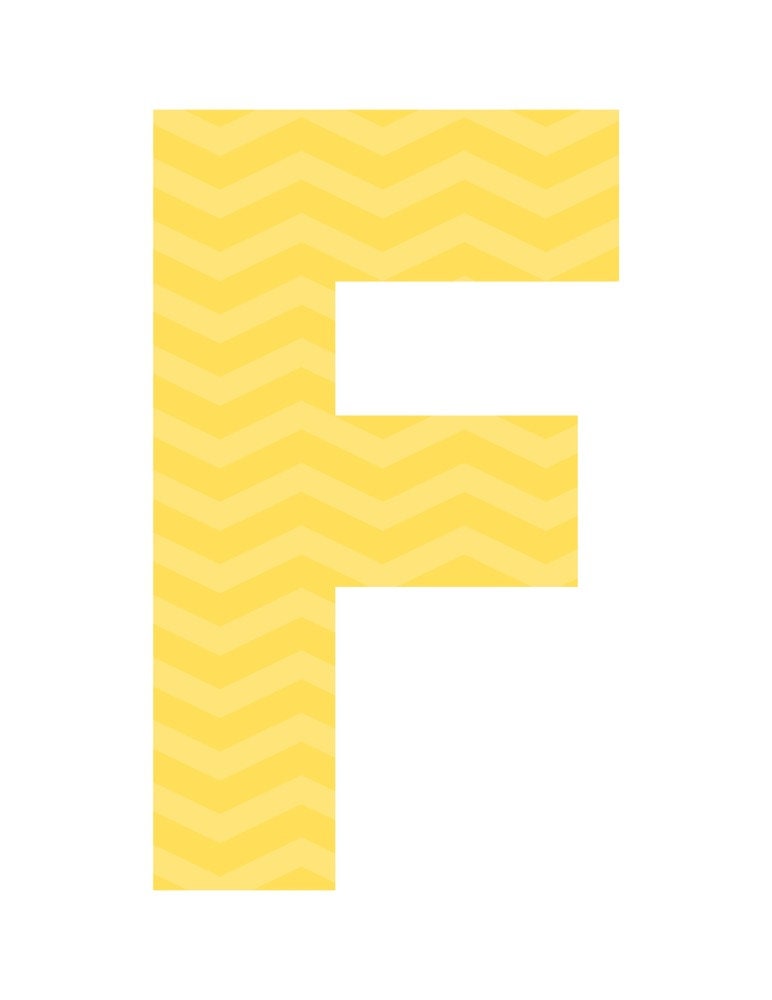 Printable Bulletin Board Yellow Zig Zag Letters & Numbers, Printable ...