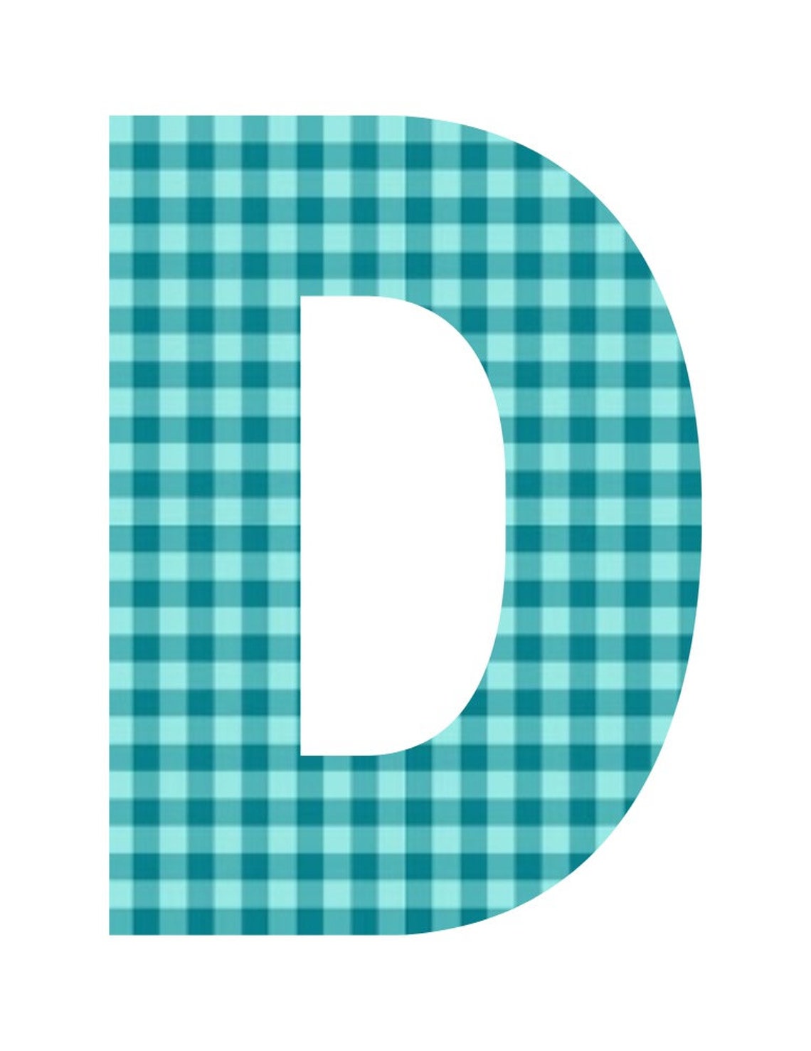 Printable Bulletin Board Teal Gingham Letters & Numbers, Printable ...