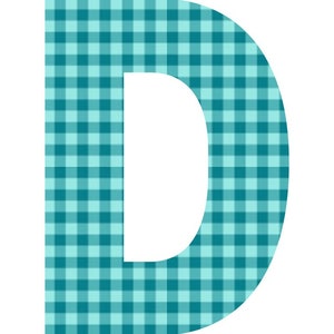 Printable Bulletin Board Teal Gingham Letters & Numbers, Printable ...