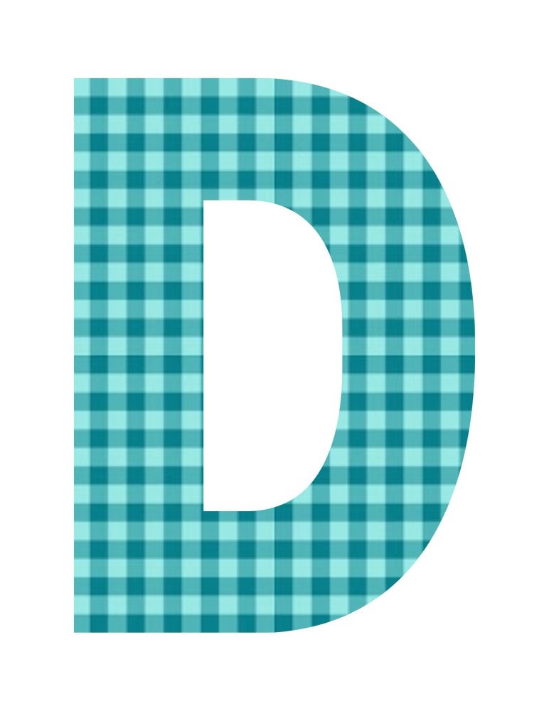 Printable Bulletin Board Teal Gingham Letters & Numbers, Printable ...