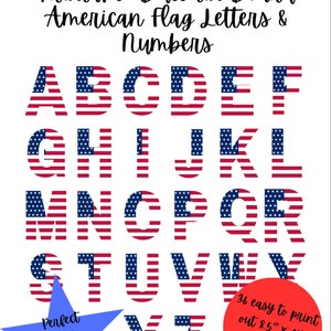 Printable Bulletin Board American Flag Letters & Numbers, Printable ...