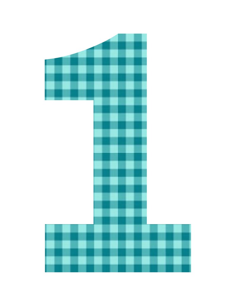 Printable Bulletin Board Teal Gingham Letters & Numbers, Printable ...